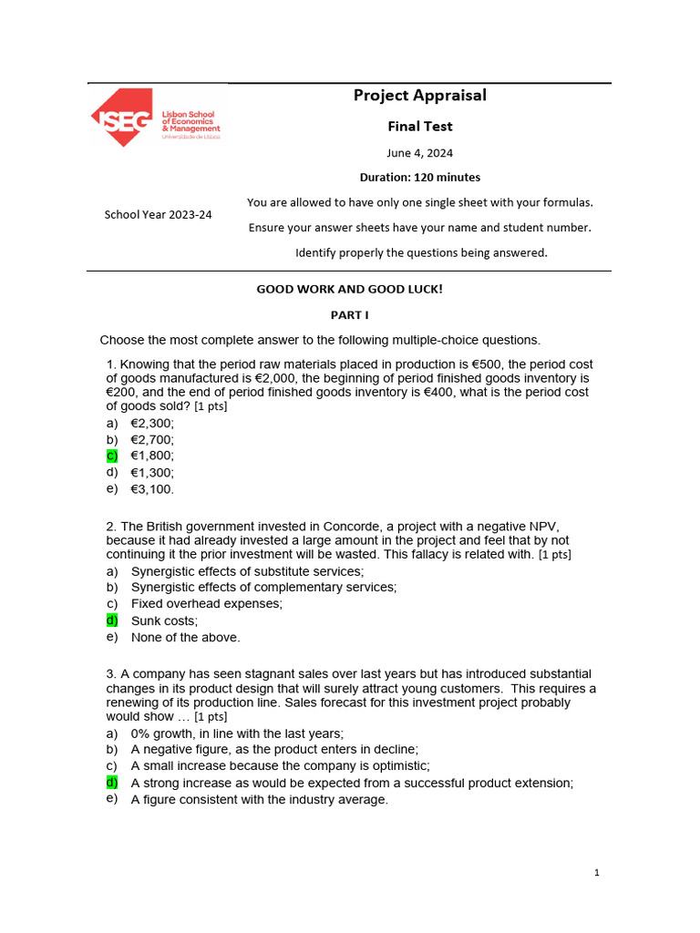AP_E en Final Exam 4-6-2024 Solutions | Download Free PDF | Net Present Value | Internal Rate Of ...
