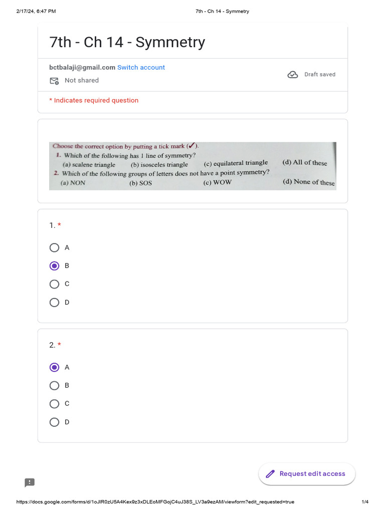 7th - CH 14 - Symmetry-Abhishek | PDF | Terms Of Service | Information Privacy