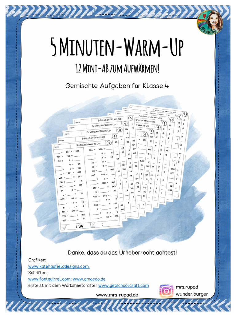 5-Minuten-Warm-Up Mathe Übungen | PDF