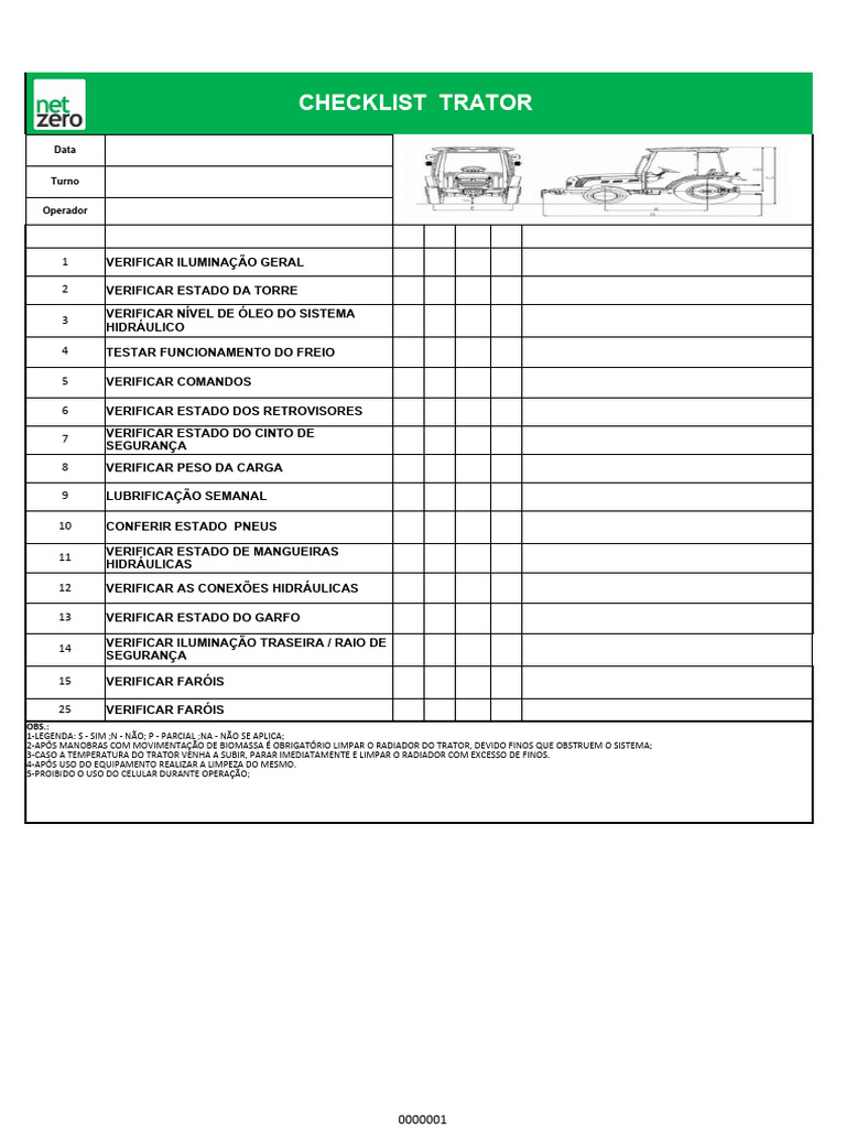 Check List Trator e Caminhão Munck | PDF | Trator | Veículo motorizado