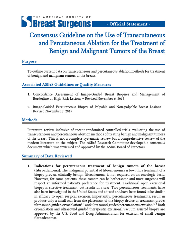 Consensus Guideline On The Use of Transcutaneous and Percutaneous ...