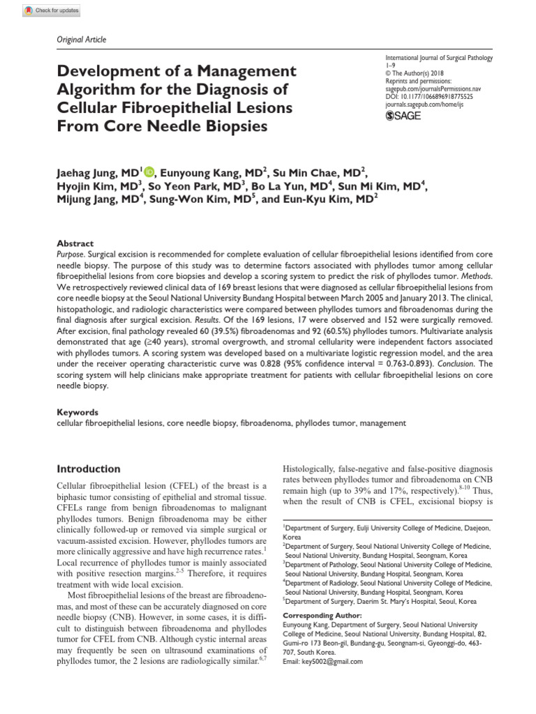 Development of A Management Algorithm For The Diagnosis of Cellular ...