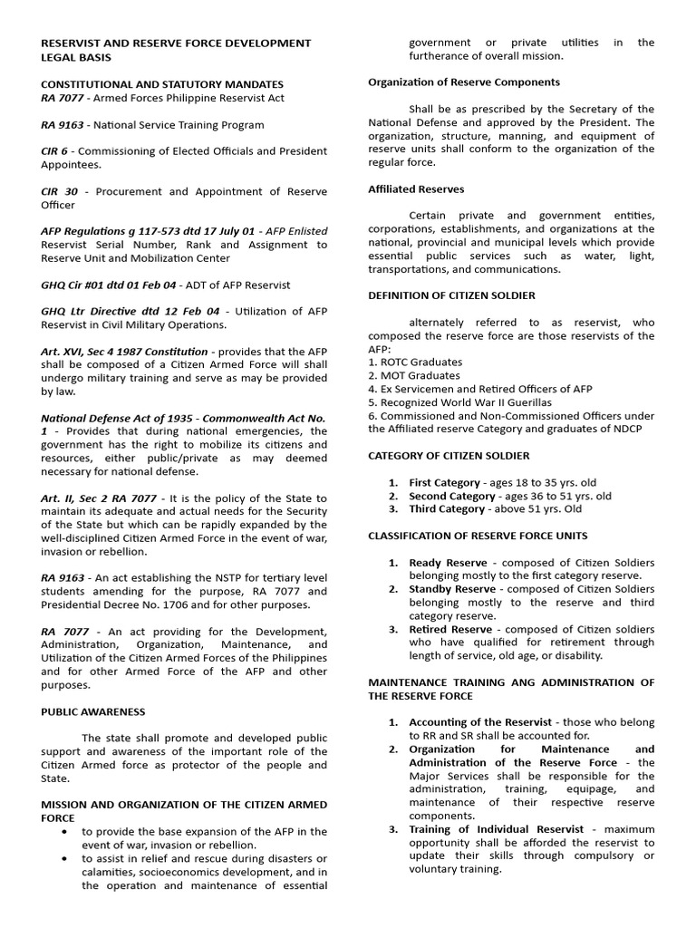 RESERVIST-AND-RESERVE-FORCE-DEVELOPMENT | Download Free PDF | Officer ...