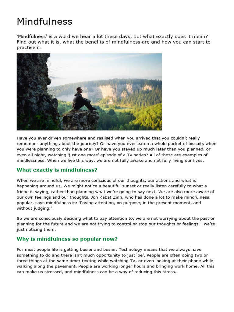 Mindfulness | Download Free PDF | Mindfulness | Thought