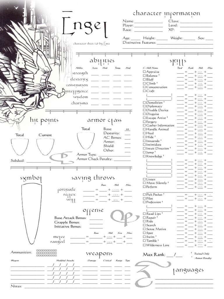 Engel d20 - Sheet 1.0 | PDF
