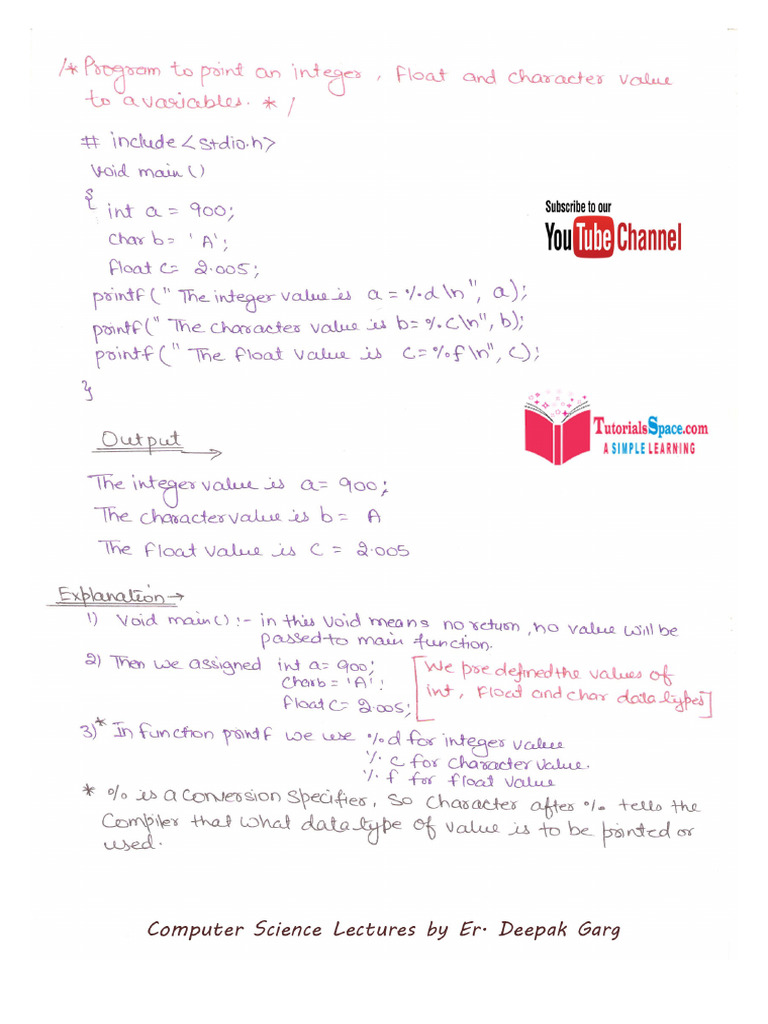 10 Printing Int, Float, Char Data Types C Programming Language ... 10 Printing Int, Float, Char Data Types C Programming Language ...