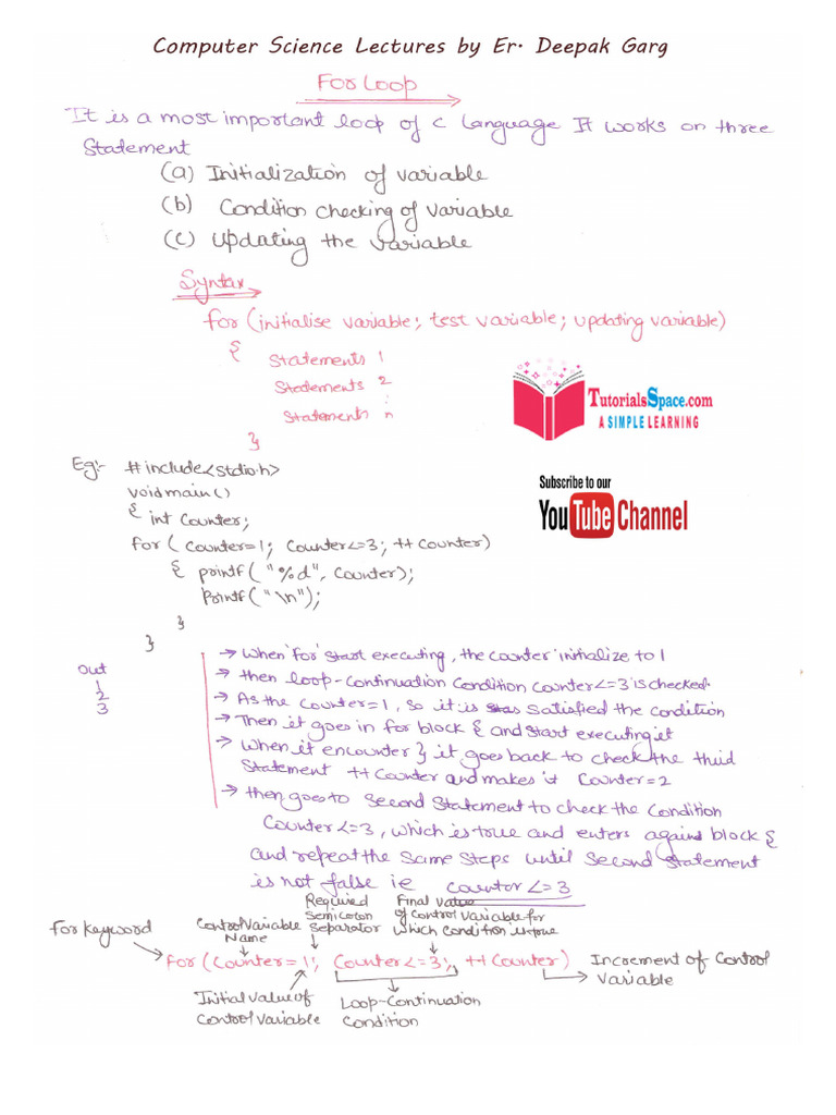 20 Iterative Statement For Loop C Programming Language Pdf 