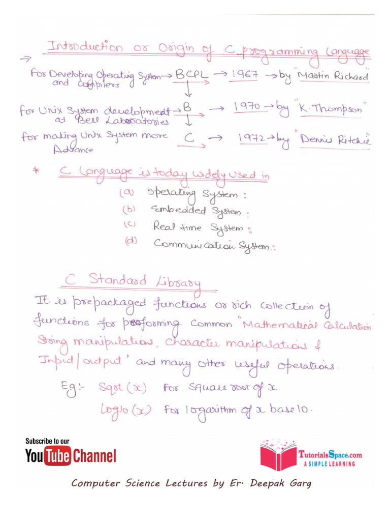 04 Origin Of Programming Language C Programming Language Tutorials Pdf 8337