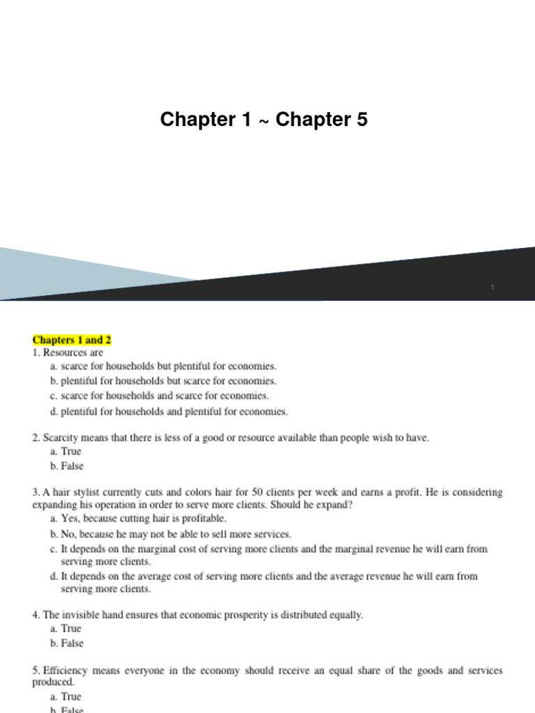 Review Chapter 1 To Chapter 5 | Download Free PDF | Demand | Price ...