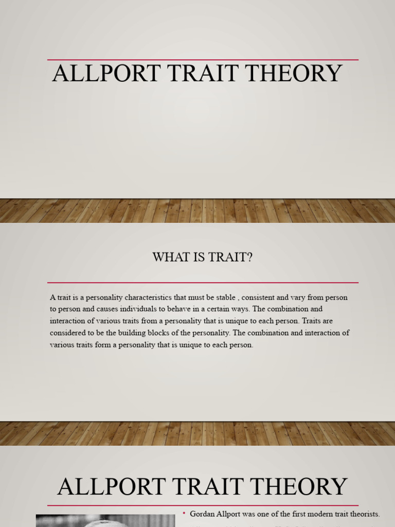 Allport Trait Theory | PDF | Theory | Motivation