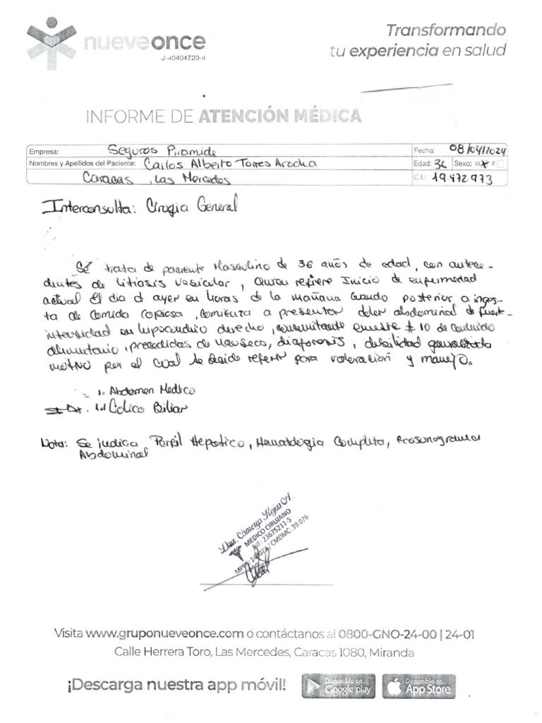 Ejemplo de Interconsulta | PDF