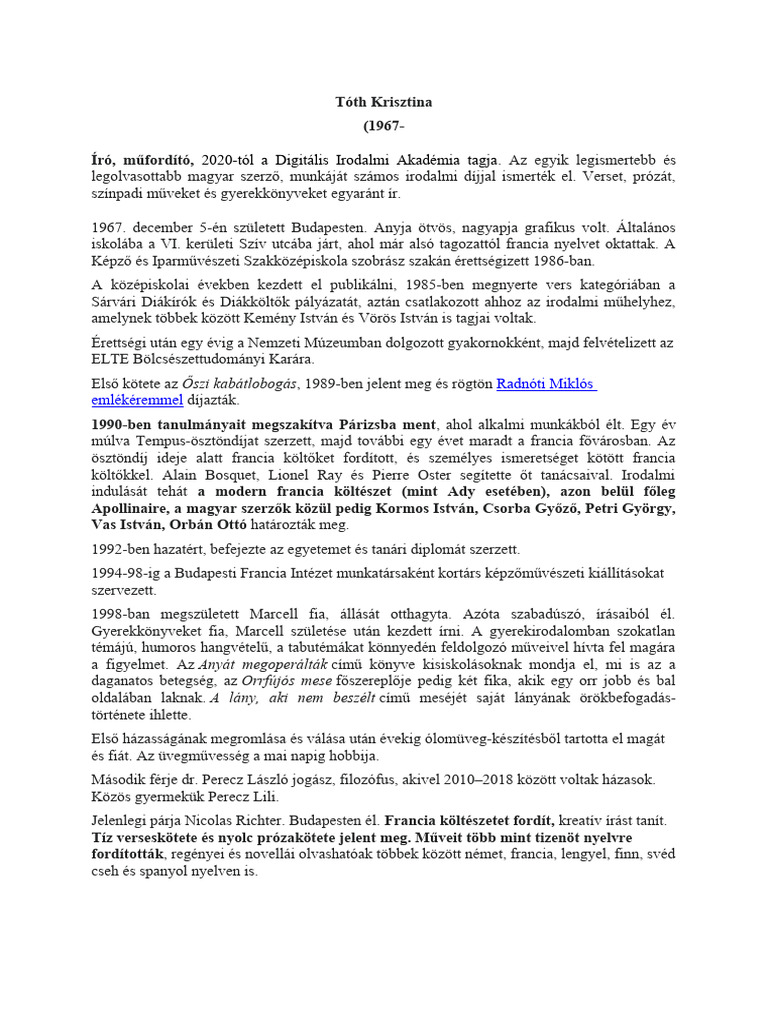 Tóth Krisztina | PDF