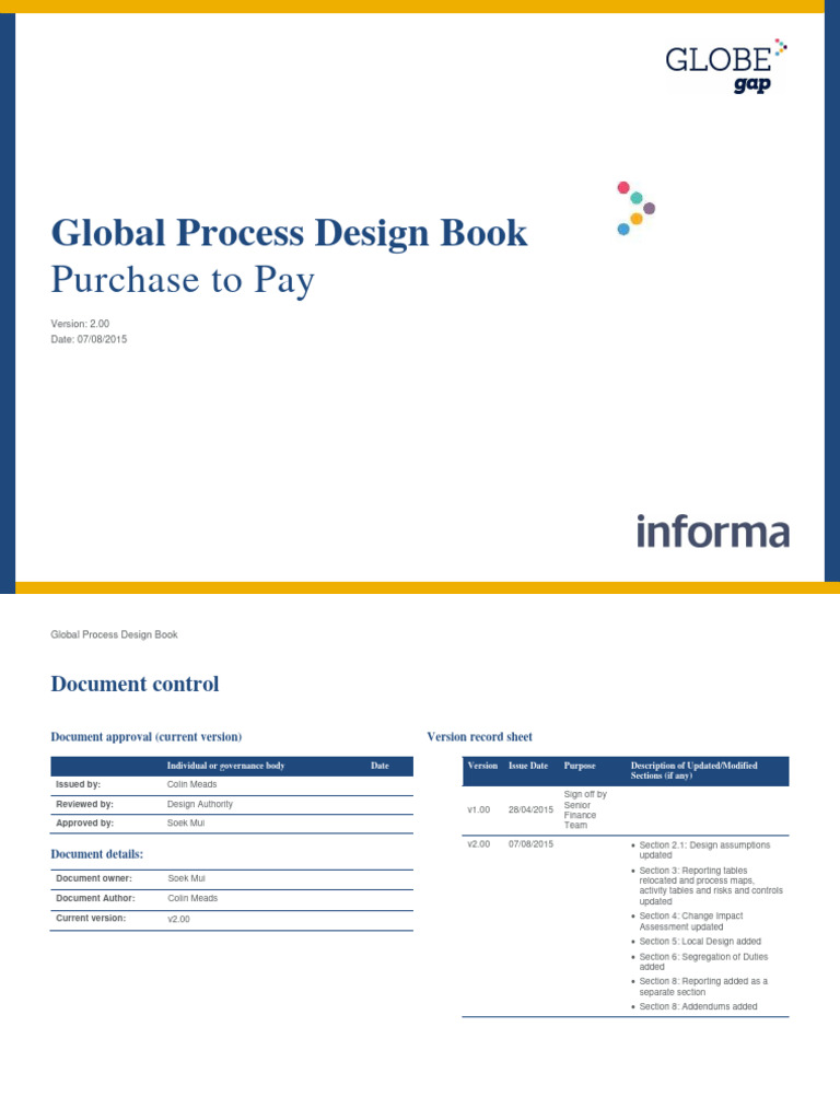 Informa Leading Practice Global Design Book (Purchase To Pay) V2.0 ...