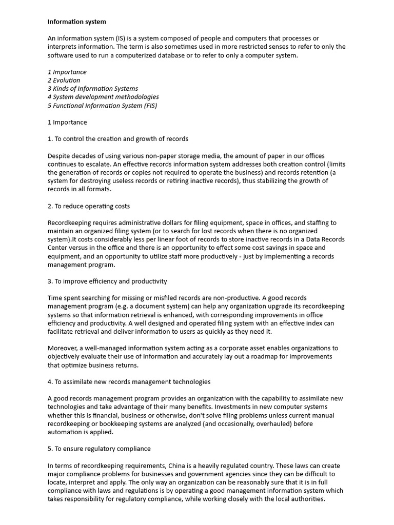 Information system | Download Free PDF | Software Development Process | Information System