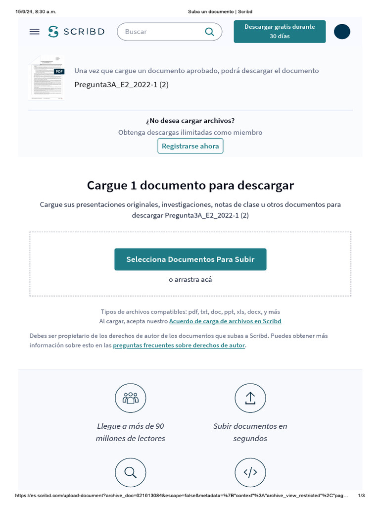 Suba Un Documento - Scribd | PDF | Scribd | Sitios web