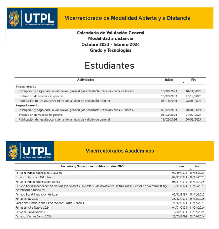 Httpsportales - Utpl.edu - Ecsitesdefaultfiles2023-10calendario ...