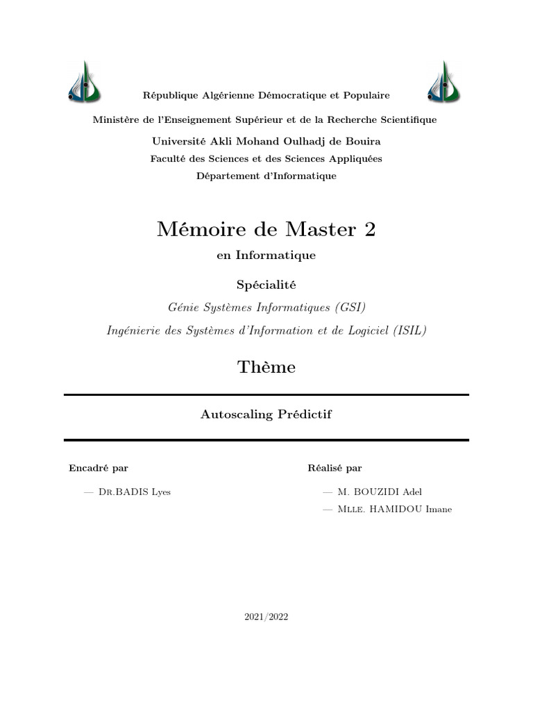 Mémoire de Master 2 | PDF | Cloud computing | Apprentissage automatique