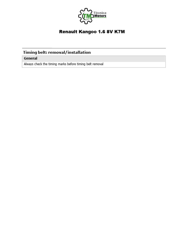 K7M Timing Belt | PDF | Nut (Hardware) | Belt (Mechanical)