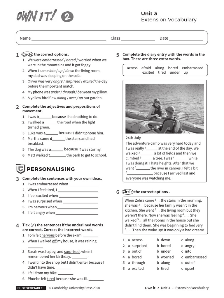 Adjectives and Prepositions Exercises | PDF