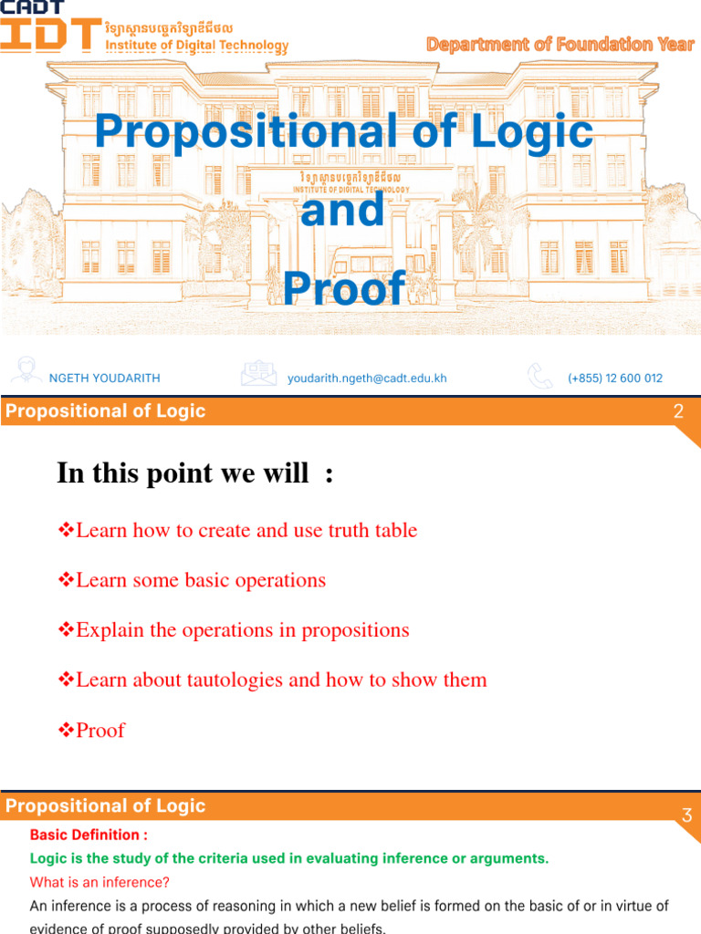 Propositional Logic and Truth Tables Guide | PDF | If And Only If ...