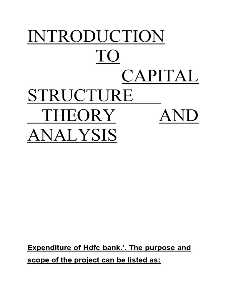 Capital Structure of HDFC Bank | PDF | Capital Structure | Financial ...