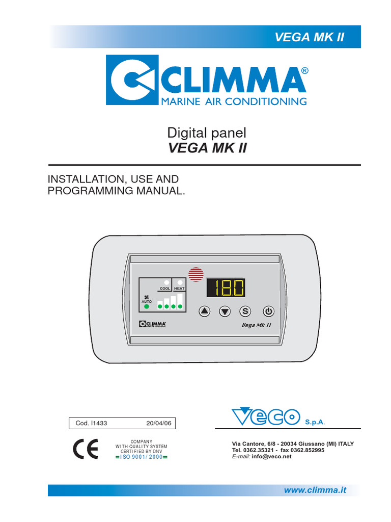 Digital Panle Climma - Vega - MK - II | PDF | Menu (Computing) | Temperature