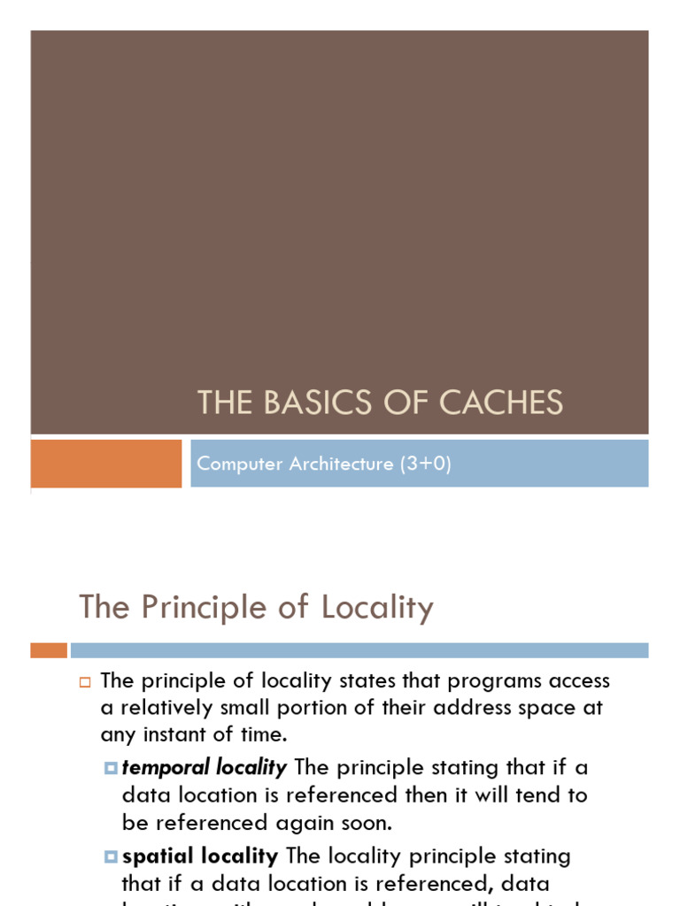 The Basics of Caches | PDF | Cpu Cache | Office Equipment