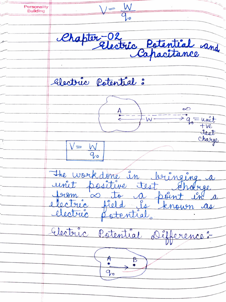 Electric Potential and Capacitance | PDF