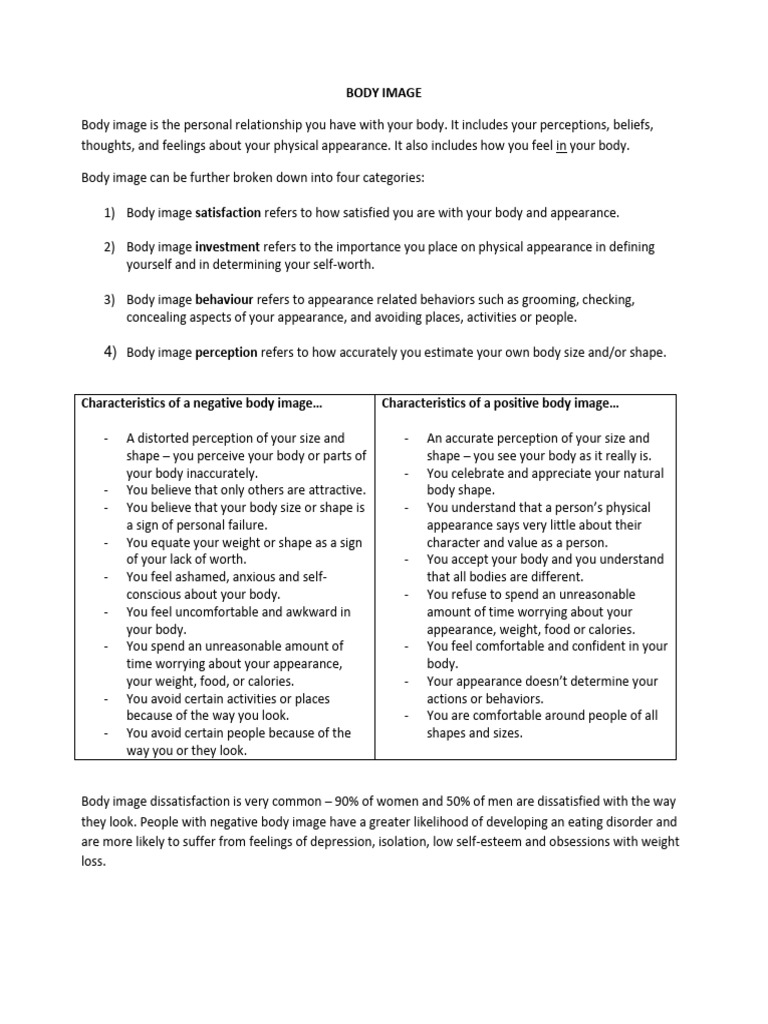 ways_to_improve_body_image_0 | PDF | Body Image | Psychology