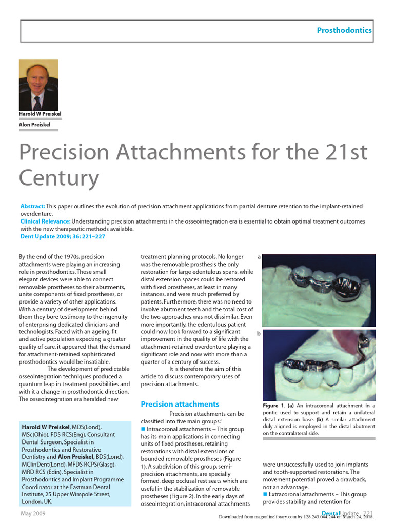 Precision Attachments | PDF | Dental Implant | Prosthesis