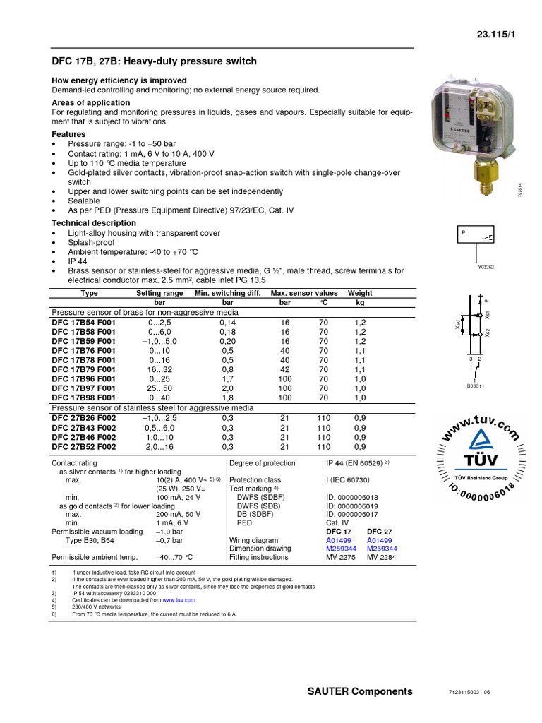 FO, Purifier. Press Switc. DFC17B, 27B | PDF | Switch | Boiler