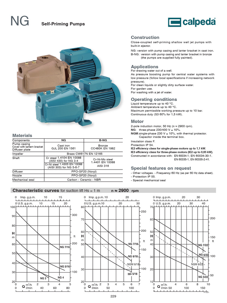 FW Pump Calpeda2 | PDF | Pump | Electrical Engineering