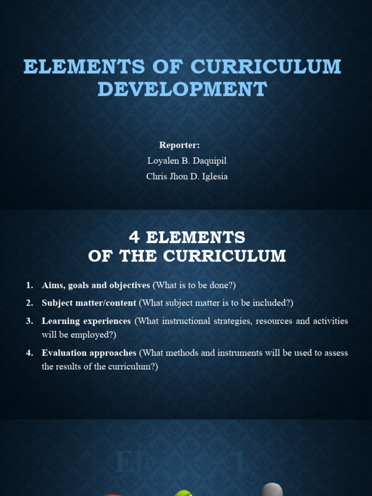 Elements or Components of Curriculum | Download Free PDF | Curriculum ...
