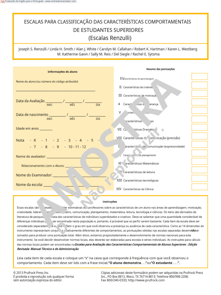 Escalas Renzulli | Download grátis PDF | Matemática | Informação