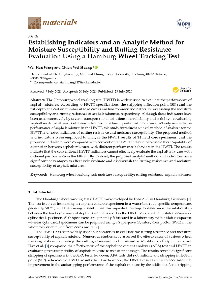 Establishing Indicators and An Analytic Method For Moisture ...