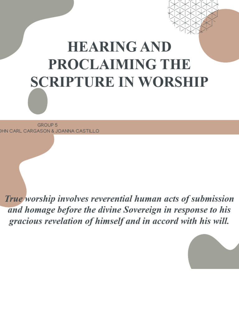 Hearing and Proclaiming The Scripture in Worship John Carl Cargason | PDF | Jesus | Acts Of The ...