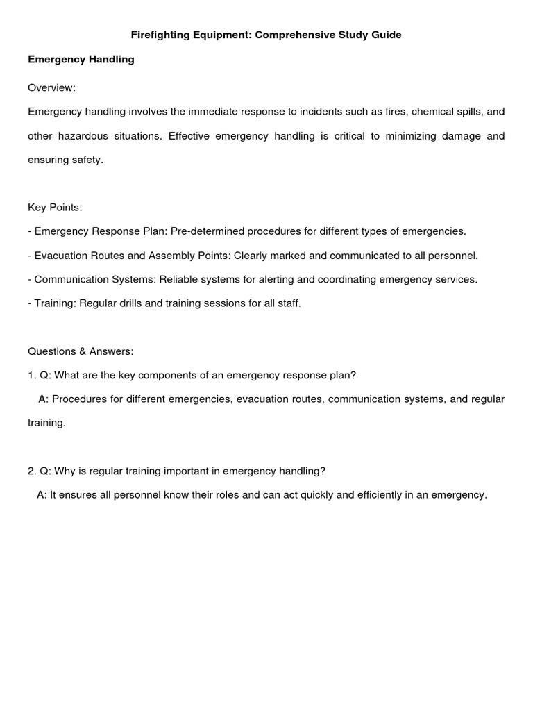 Firefighting Equipment Study Guide | PDF | Firefighting | Pump