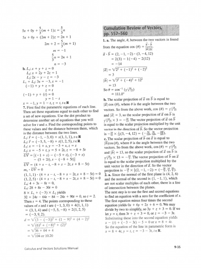 Vectors Review Solutions | PDF