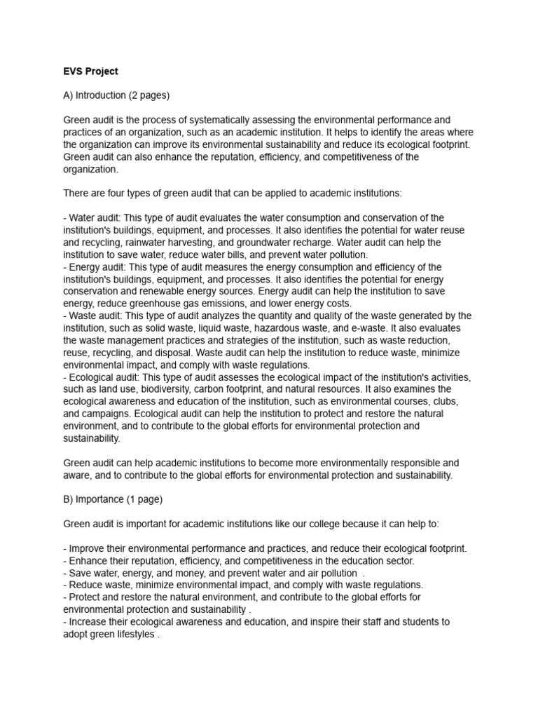 Green Audit Guide For Academic Instituitions | PDF | Waste Management ...