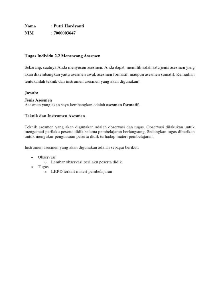 Tugas Individu 2.2. Menyusun Instrumen | PDF