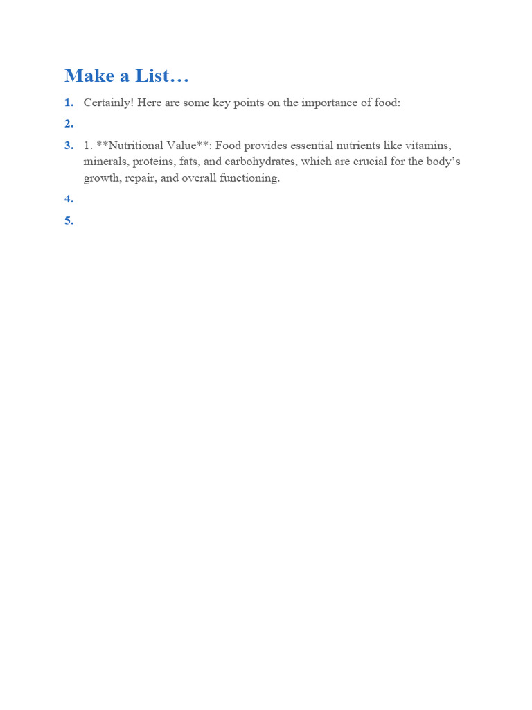 Make A List | PDF