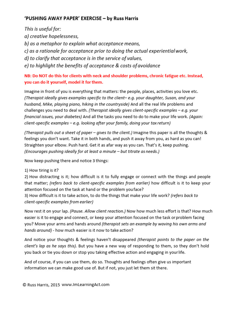 Pushing Away Paper Script Pdf Psychology Behavioural Sciences 
