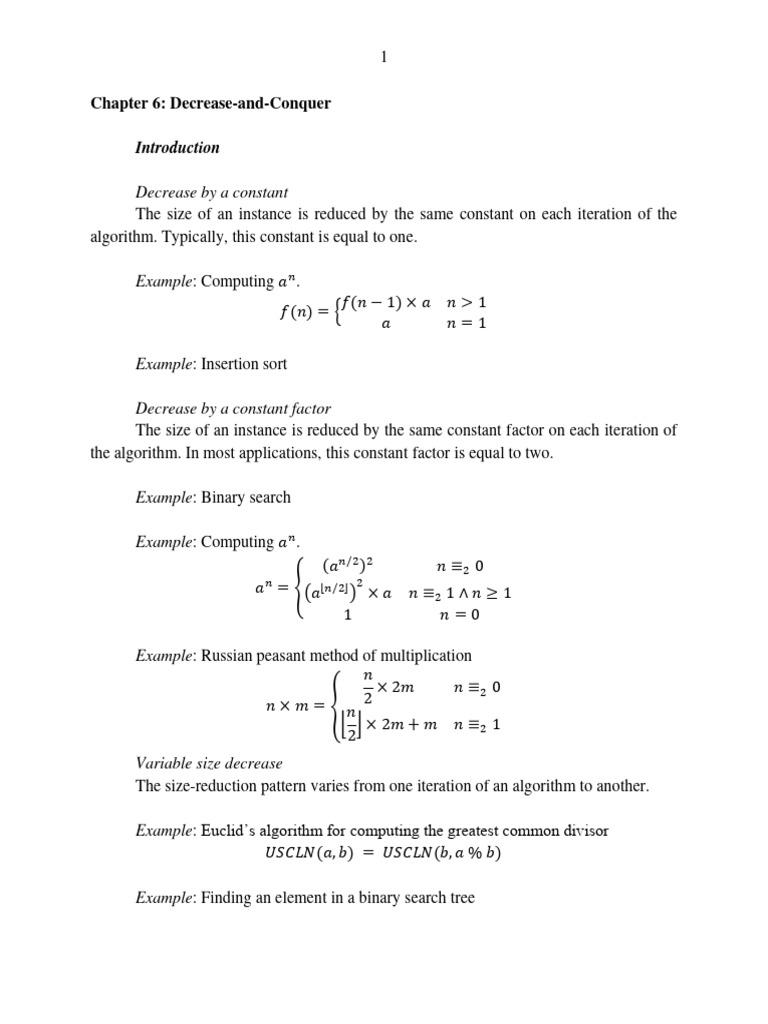 Chapter 6 Decrease and Conquer Student | PDF | Vertex (Graph Theory) | Algorithms