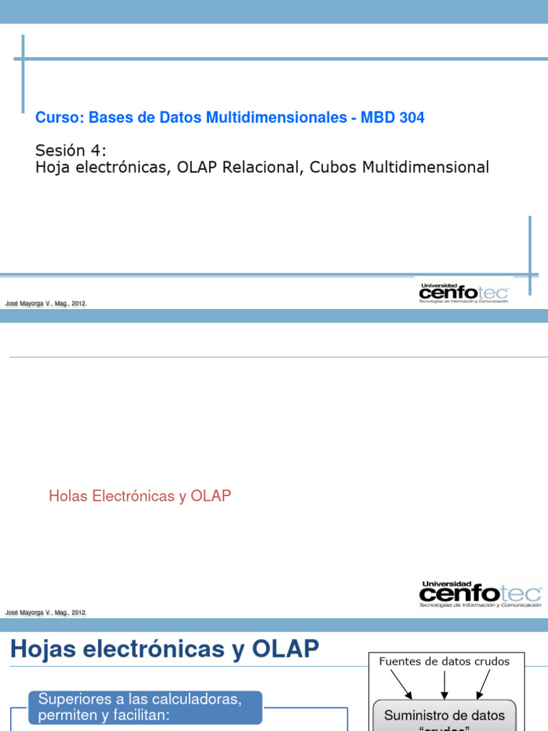 Bases Datos Multidim - Sesión 4 | PDF | Almacén de datos | Bases de datos