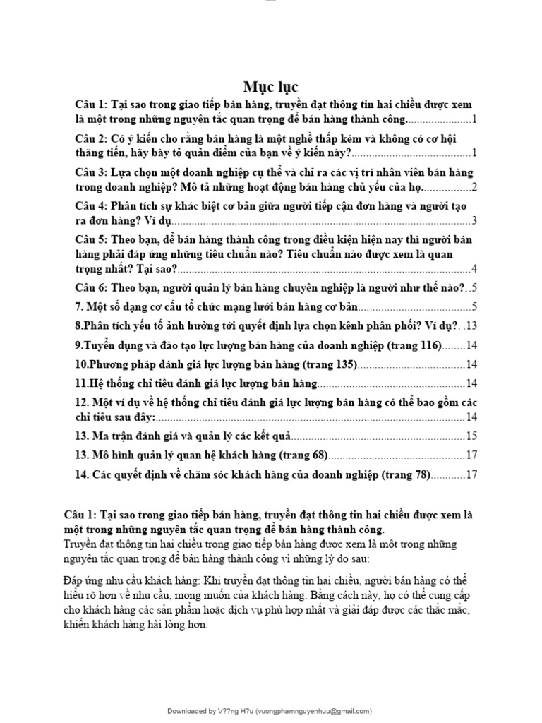 Ôn Tập QTBH | PDF