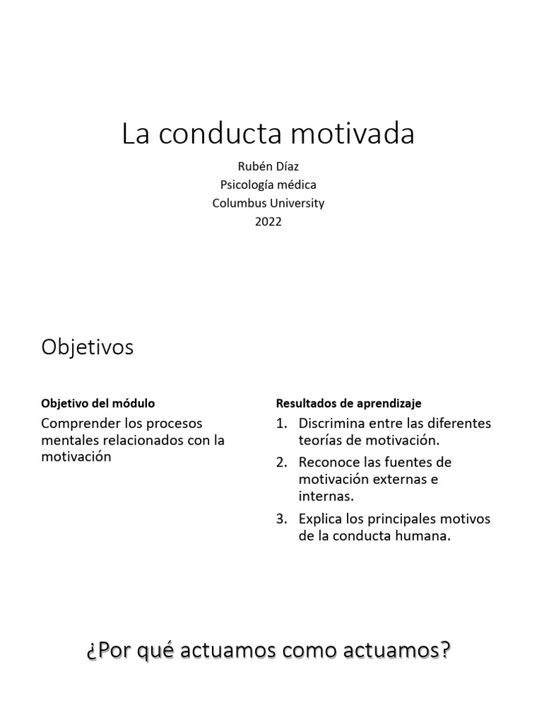 7 - La Conducta Motivada | Descargar gratis PDF | Motivación | Motivacional