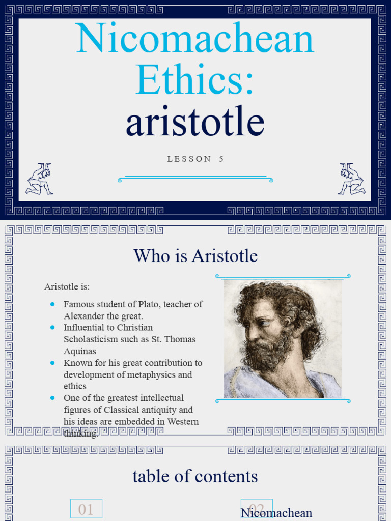Lesson 5 Nicomachean Ethics Aristotle | PDF | Virtue | Happiness