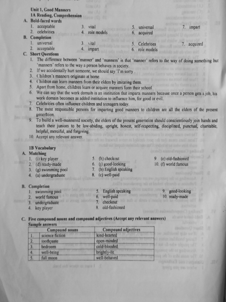 English 5C - S Key (1-2) by Shine. | PDF