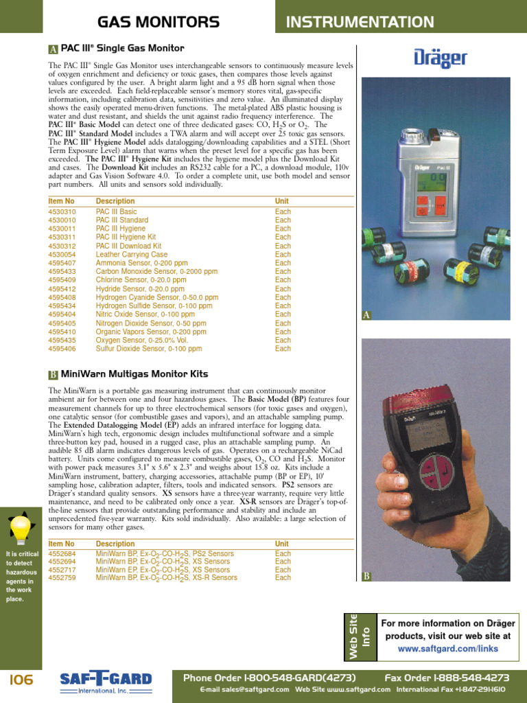 Gas Monitors | PDF | Oxide | Chemical Substances