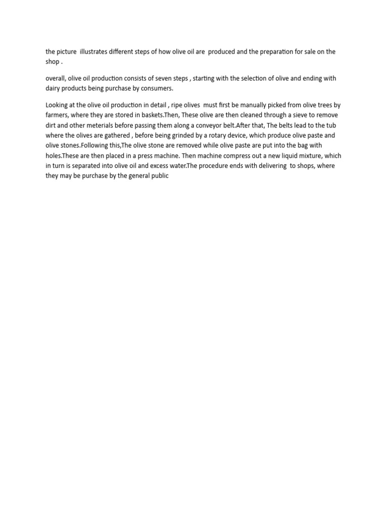 Writting Task 1 Process of Olive Oil | PDF